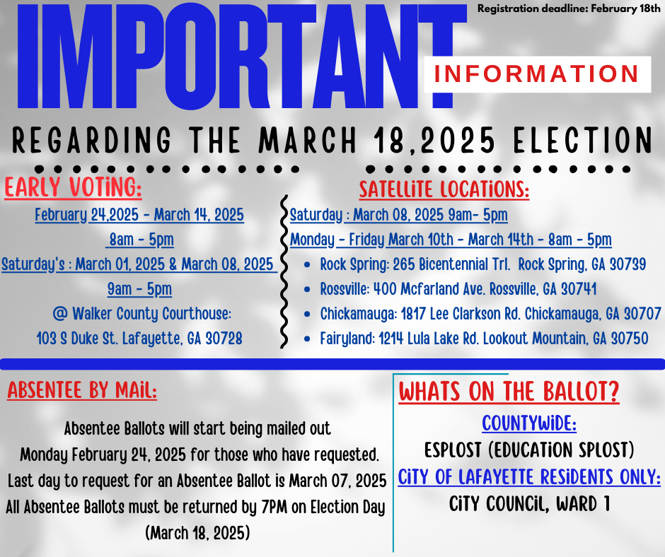 Elections - Walker County, GA - Official Government Site